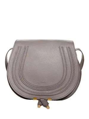 Chloé Marcie Leather Saddle Bag - Cashmere Gray
