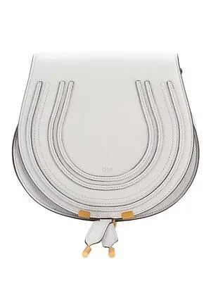 Chloé Marcie Leather Saddle Bag - Light Cloud