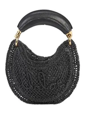 Chloé Mini Crocheted Hobo Bag - Black