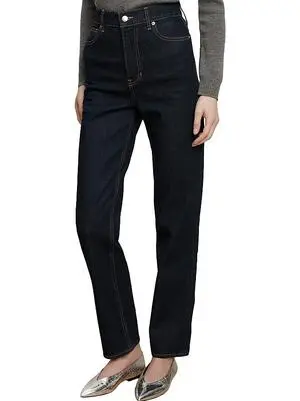 Veronica Beard Leah Mid-rise Straight Leg Jeans - Indigo Rinse