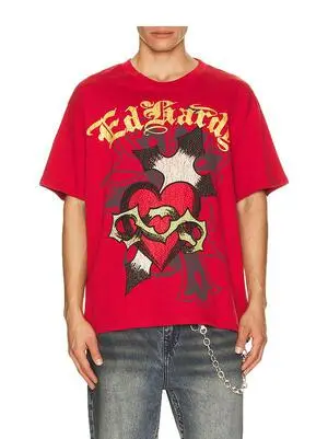 Ed Hardy Heart Boxy Tee In . Also - Red
