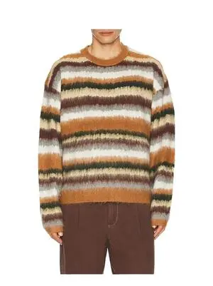 BOUND Alpaca Brushed Stripe Sweater - Brown