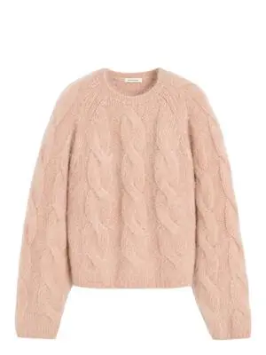 BY MALENE BIRGER Elliot Cable Knit Sweater - Light Pink