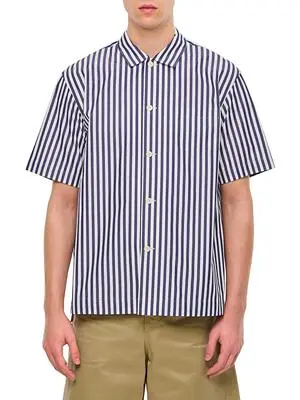 Sacai Short-sleeve Cotton Shirt - Blue