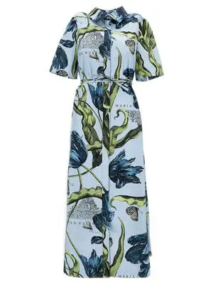Erdem Short Sleeve A-line Midi Dress - Sky Blue
