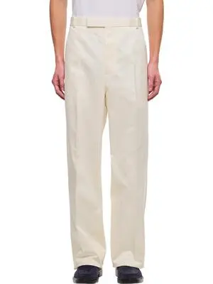 Thom Browne Low-rise Cotton Trousers - White
