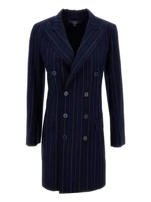 Ralph Lauren Camden Pinstripe Midi Dress - Blu
