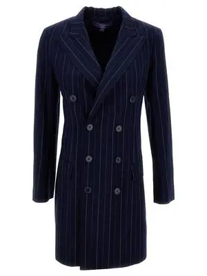 Ralph Lauren Camden Pinstripe Midi Dress - Blue