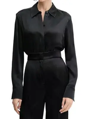 BOSS Satin Shirt - Black