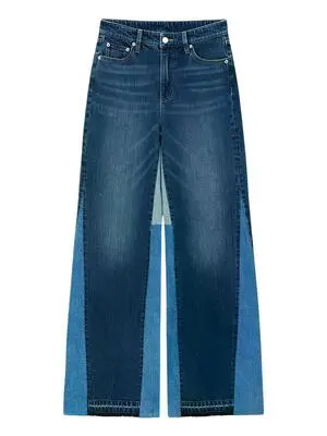 HEY JOANIE Shadow Split Wide Leg Jeans - Blue