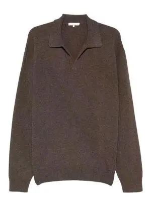 THE ROW Leach Collared Sweater - Brown