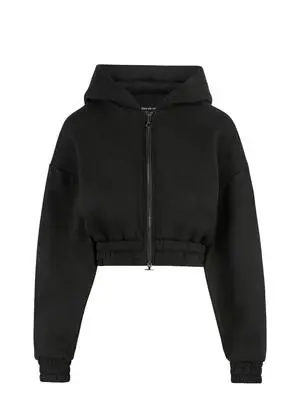 MANIÈRE DE VOIR Maniere De Voir Cropped Zip Hoodie With Exaggerated Hood