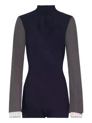 JEAN PAUL GAULTIER Ribbed Long-sleeve Bodysuit - Blue