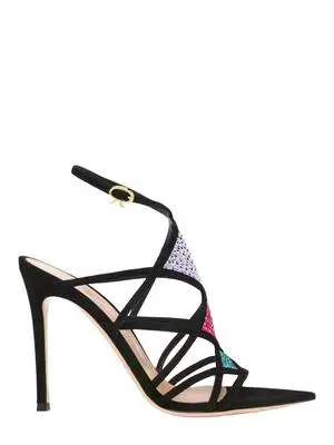 GIANVITO ROSSI 105mm Embellished-strap Sandals - Black