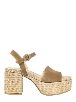 GIANVITO ROSSI 75mm Carol Buckle-suede Sandals - Brown
