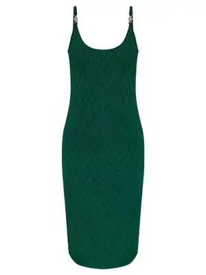 Versace Embellished-strap Midi Dress - Green