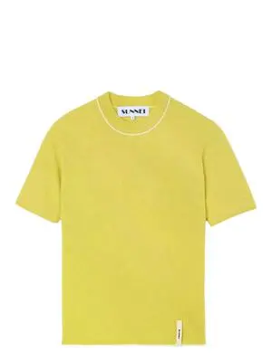 Sunnei Short-sleeve Knit T-shirt - Yellow