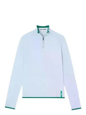 Sunnei Zip-neck Long Sleeve Sweater - Blue