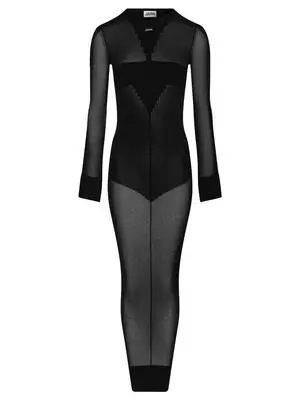 JEAN PAUL GAULTIER Long-sleeves Knitted Maxi Dress - Black