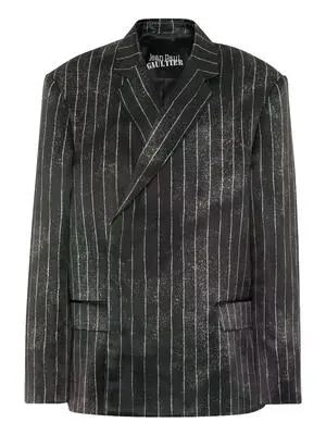 Jean Paul Gaultier Pinstripe Jacket - Black