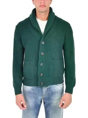 DRUMOHR Button Shawl-collar Cardigan - Green