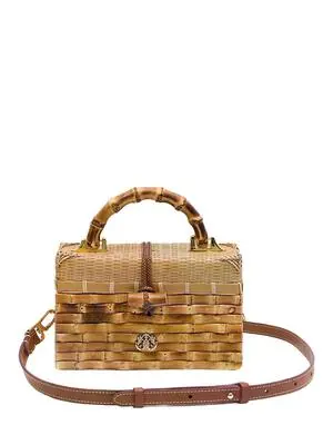 ISLA Eleonora Rattan Shoulder Bag - Brown