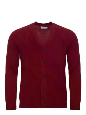 LOJA DAS MEIAS Button V-neck Cardigan - Red