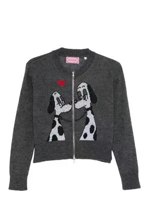 CARNE BOLLENTE X Olga Goose Candle Lady Meets Tramp Cardigan - Grey