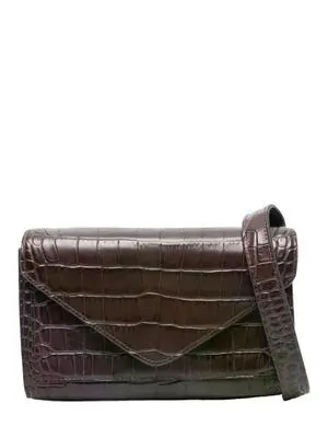 MICOLI Intasca Crocodile-effect Crossbody Bag - Brown