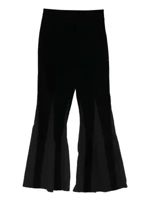 NEVER FULLY DRESSED Velvet Flared Trousers - Black