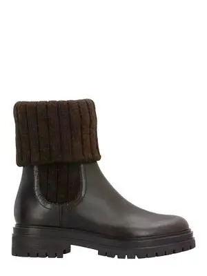 GIANVITO ROSSI 40mm Tenney Leather Chelsea Boots - Brown