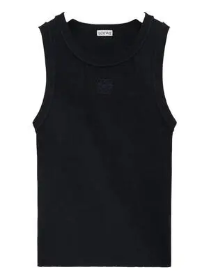 Loewe Anagram Tank Top In Stretch Viscose Black
