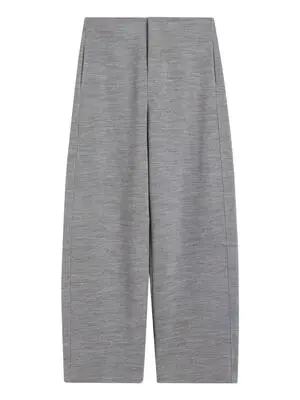 Max Mara Stitch-detail Cropped Trousers With Side-pockets - Grey