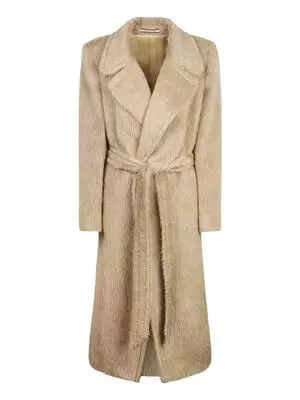 Tagliatore Belted Notched Lapel Coat - Neutrals