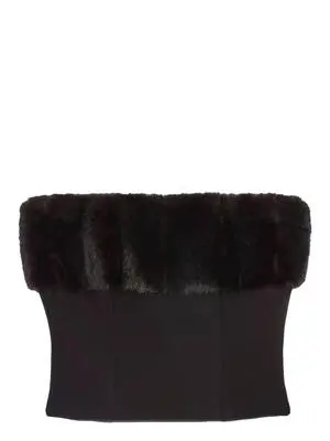 Apparis Ivy Faux-fur Tube Top - Black