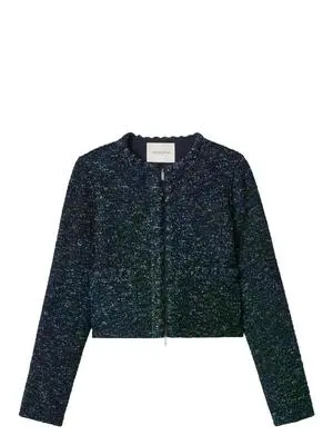 Lafayette 148 New York Cosmos Bouclé Tweed Jacket - Blue