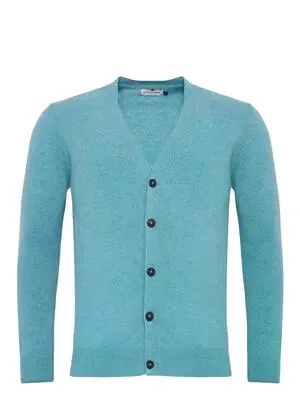 LOJA DAS MEIAS Button V-neck Cardigan - Blue