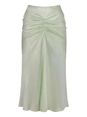 Victoria Beckham Gathering Midi Skirt - Green