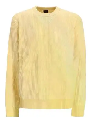 BOSS Ribbed Cotton Sweater - Yellow