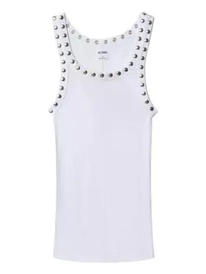 RE/DONE Studded Ribbed Tank Top - White