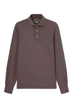 FEDELI Buttoned Long-sleeve Polo Shirt