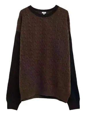 Loewe Crew-neck Cable Knit Sweater - Brown