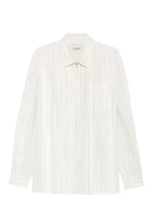 ROLD SKOV Zip Striped Shirt - White
