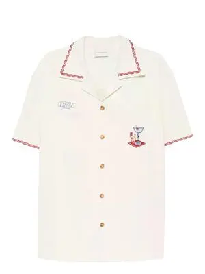 Drole De Monsieur Embroidered Pocket Shirt - White