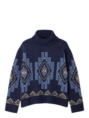 WE NORWEGIANS Kautokeino Jacquard-knit Wool-blend Sweater - Blue