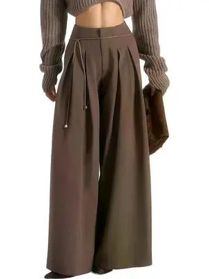 Manière De Voir Flora Pleated Trousers - Brown