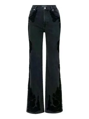 Veronica Beard Embroidered Jeans - Black