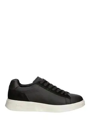BOSS Lace-up Sneakers With Suede Panels - Black