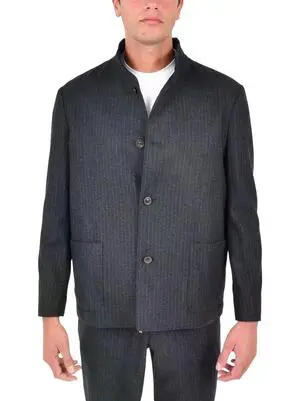 Boglioli Pinstripe Button Shirt Jacket - Grey