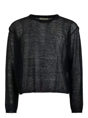 MFPEN Open-work Long-sleeve T-shirt - Black